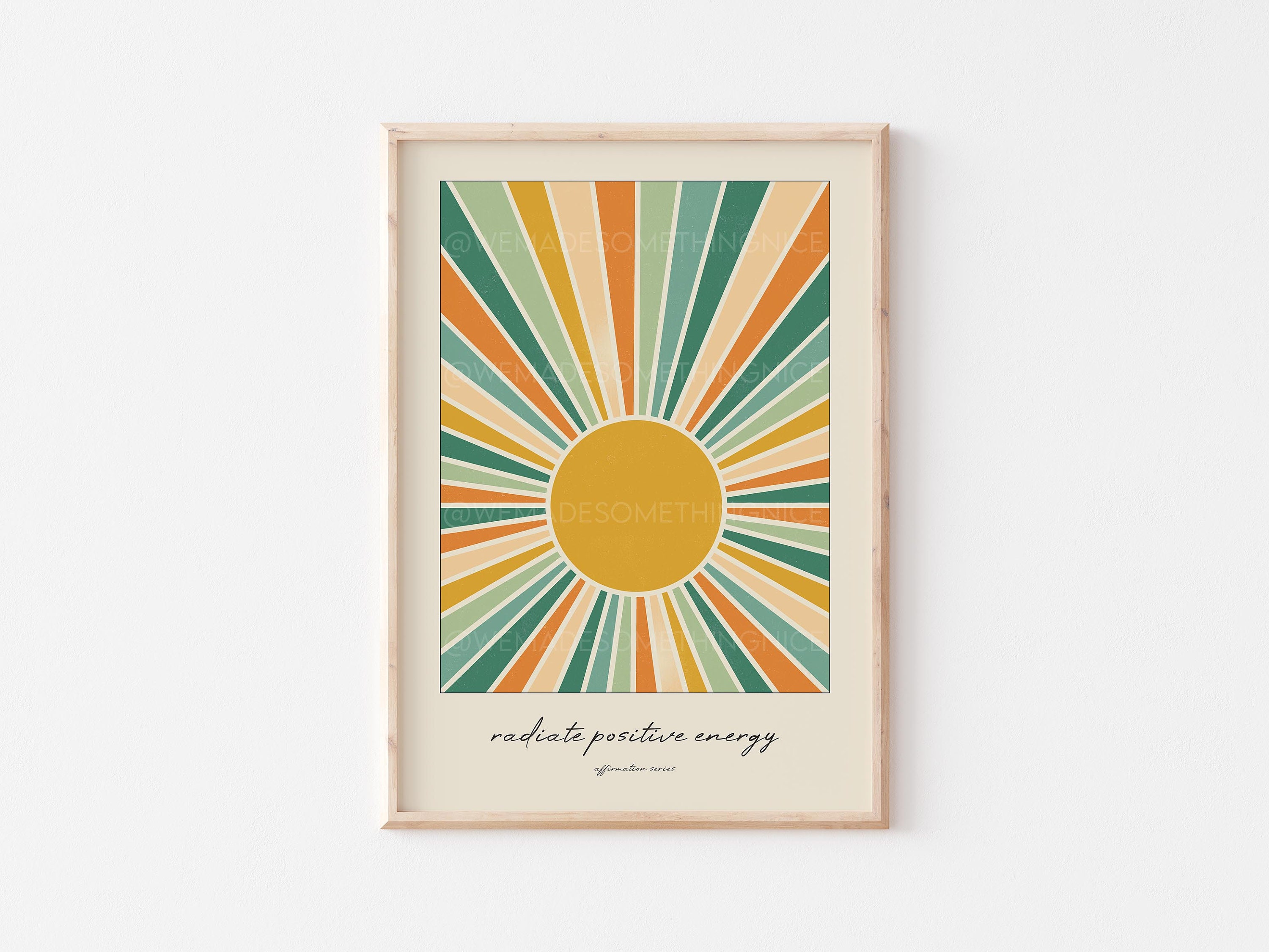 Radiate Positive Energy Print Motivation Poster - Etsy