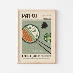 Katsu Poster, Food Print, Modern Kitchen Decor, Illustration, Japanese ...
