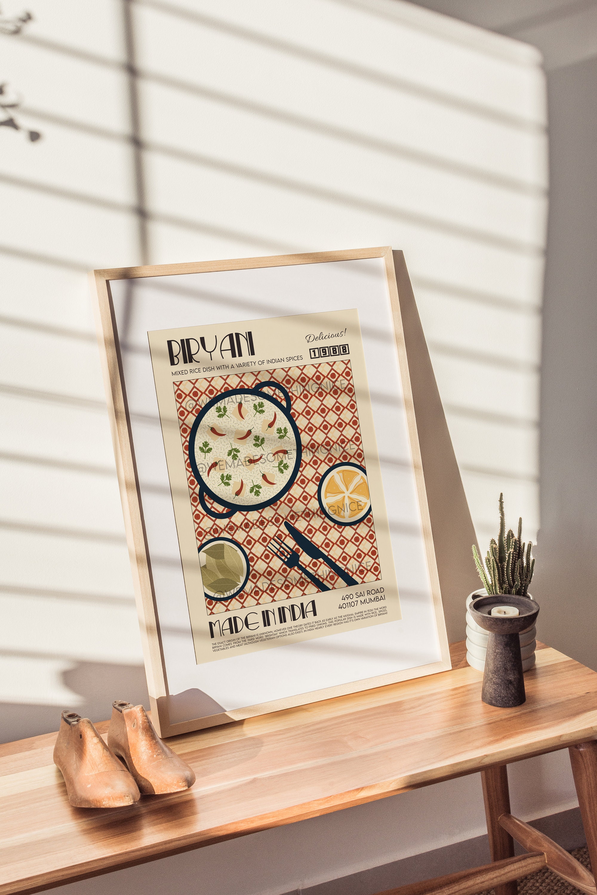 Biryani Poster Food Print Modern Kitchen Decor Travel - Etsy