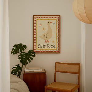 Silly Goose Print, Trendy Wall Art, Apartment Decor, Retro Wall Art ...