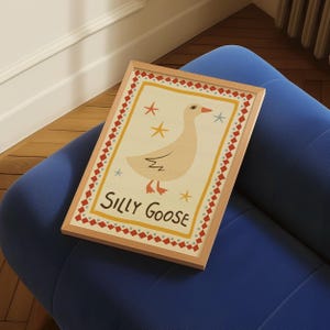Silly Goose Print, Trendy Wall Art, Apartment Decor, Retro Wall Art ...