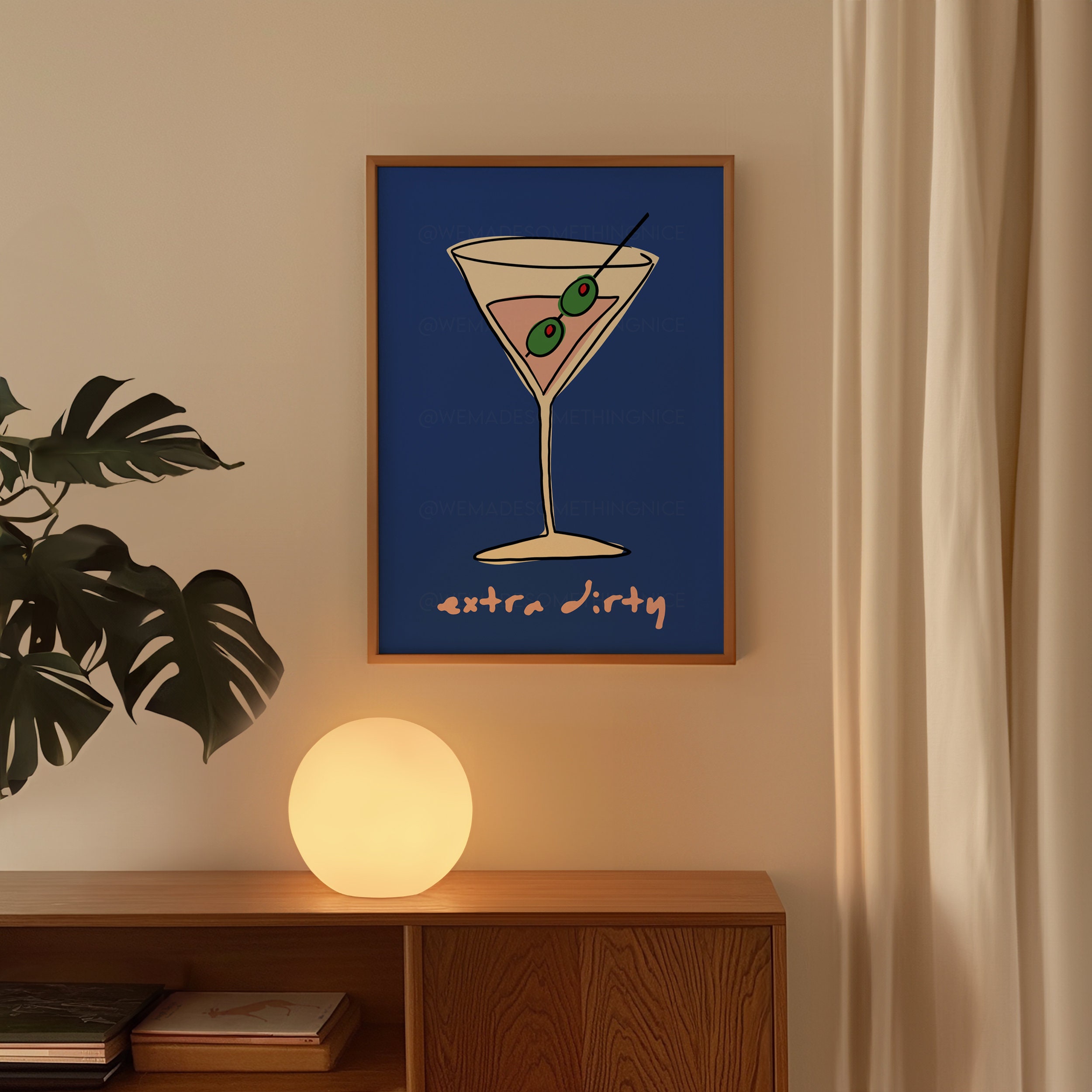 Extra Dirty Print, Martini Poster, Trendy Wall Art, Maximalist Wall Art ...