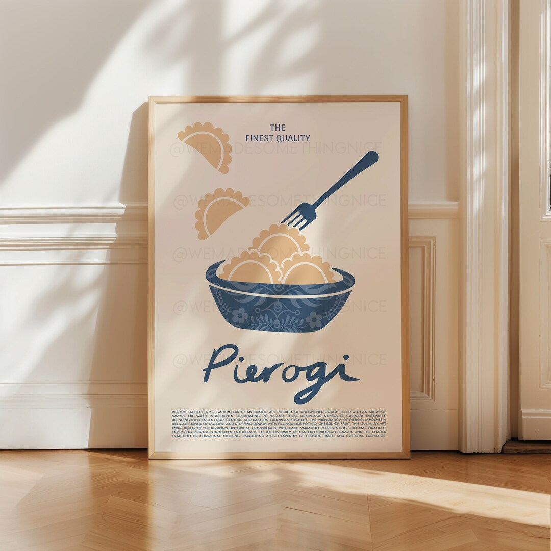Pierogi Poster, Modern Kitchen Decor, Vintage Food Print, Retro Food ...