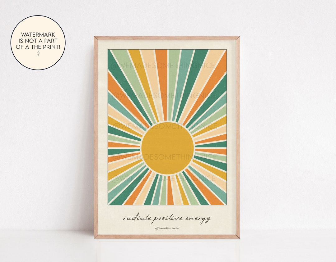 Radiate Positive Energy Print Motivation Poster - Etsy