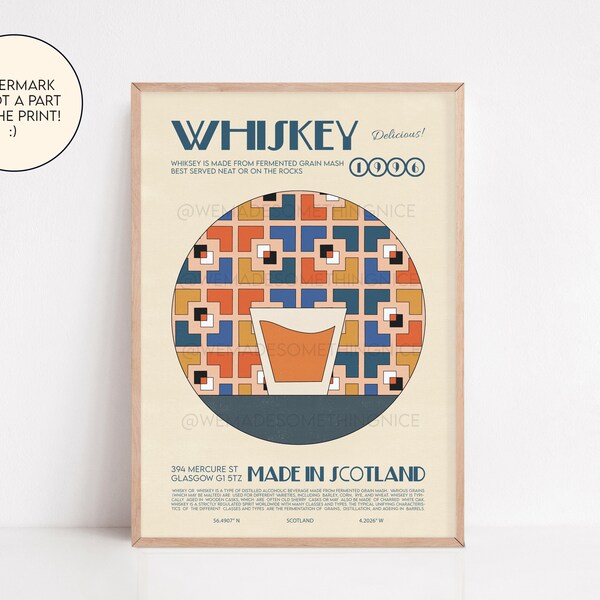 Whiskey Print - Etsy UK