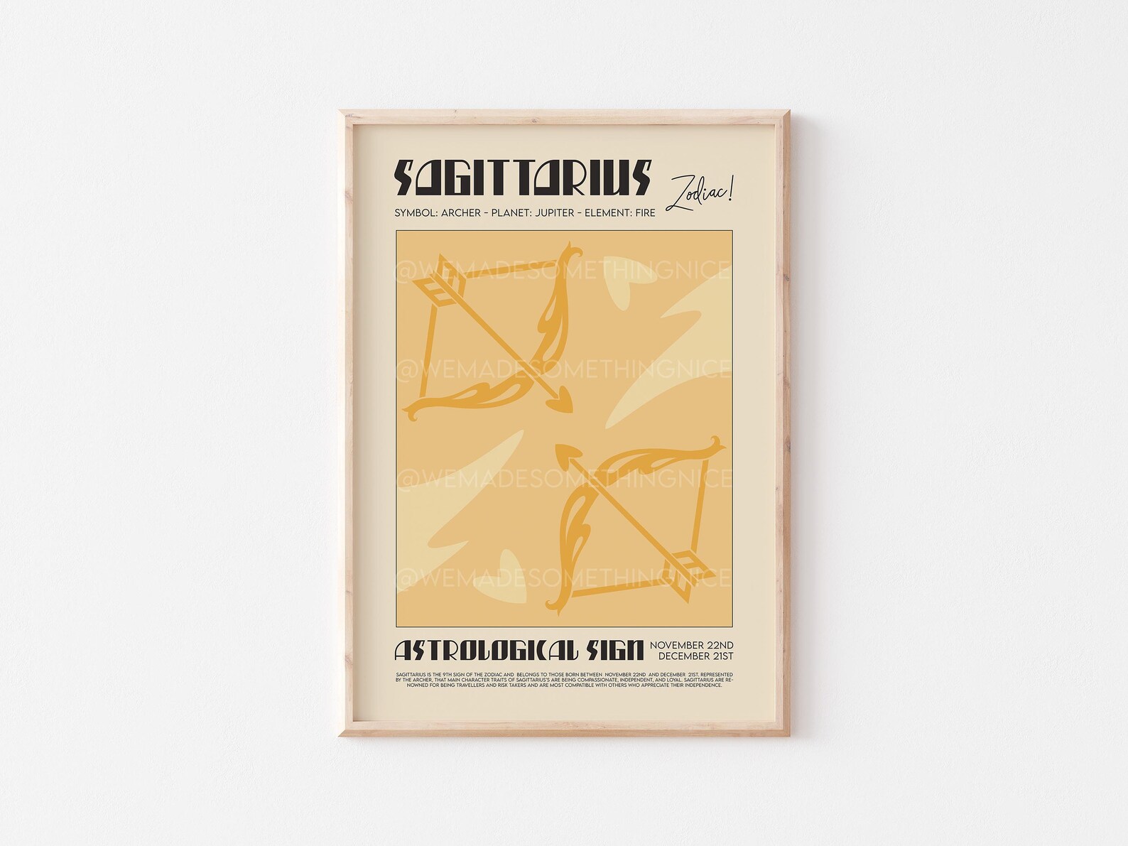 Sagittarius Poster Horoscope Print Astrological Wall Art | Etsy
