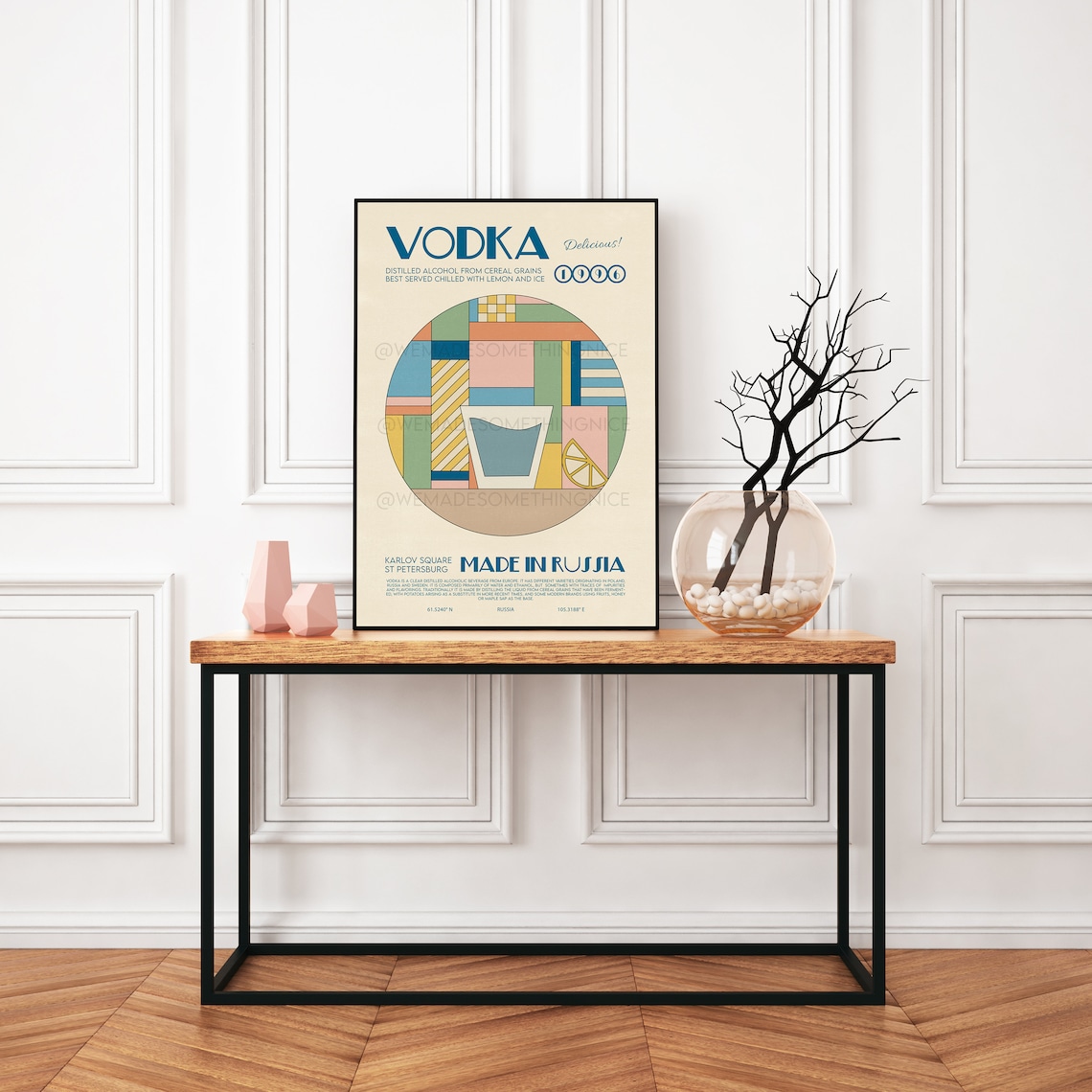 Vodka Print Drinks Poster French Retro Kitchen Decor - Etsy