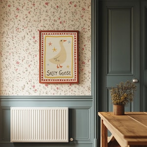 Silly Goose Print, Trendy Wall Art, Apartment Decor, Retro Wall Art ...