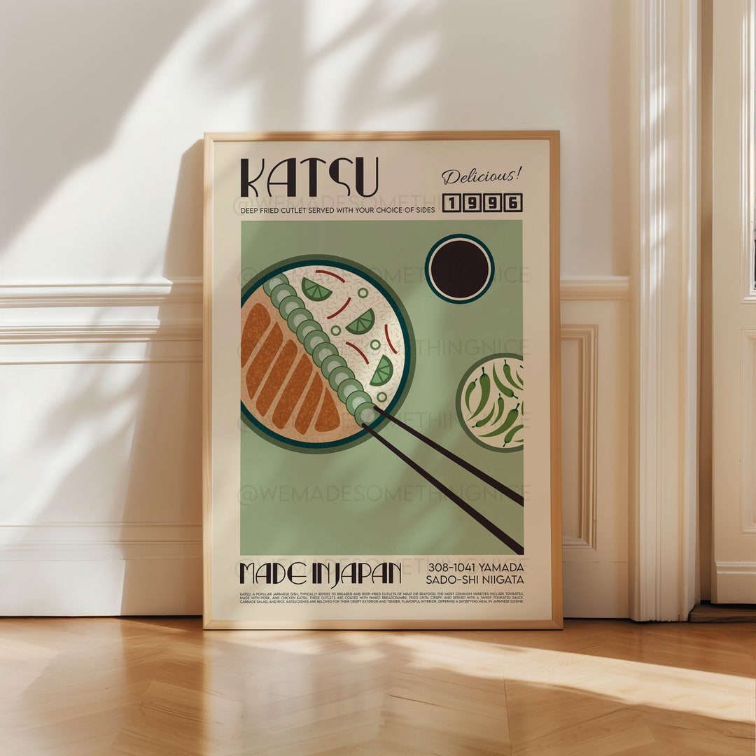 Katsu Poster, Kitchen Poster, Kitchen Print, Food Print, Modern Kitchen ...