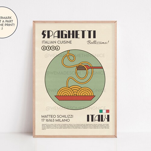 Retro Pasta Quote Poster Retro Mid Century Kitchen Wall Art - Etsy