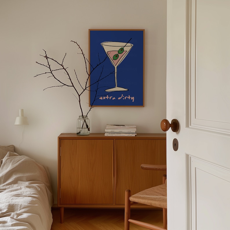 Extra Dirty Print, Martini Poster, Trendy Wall Art, Maximalist Wall Art ...