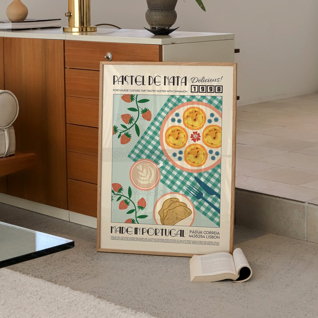 Portuguese Pastel De Nata Poster, Kitchen Poster, Kitchen Print, Food ...