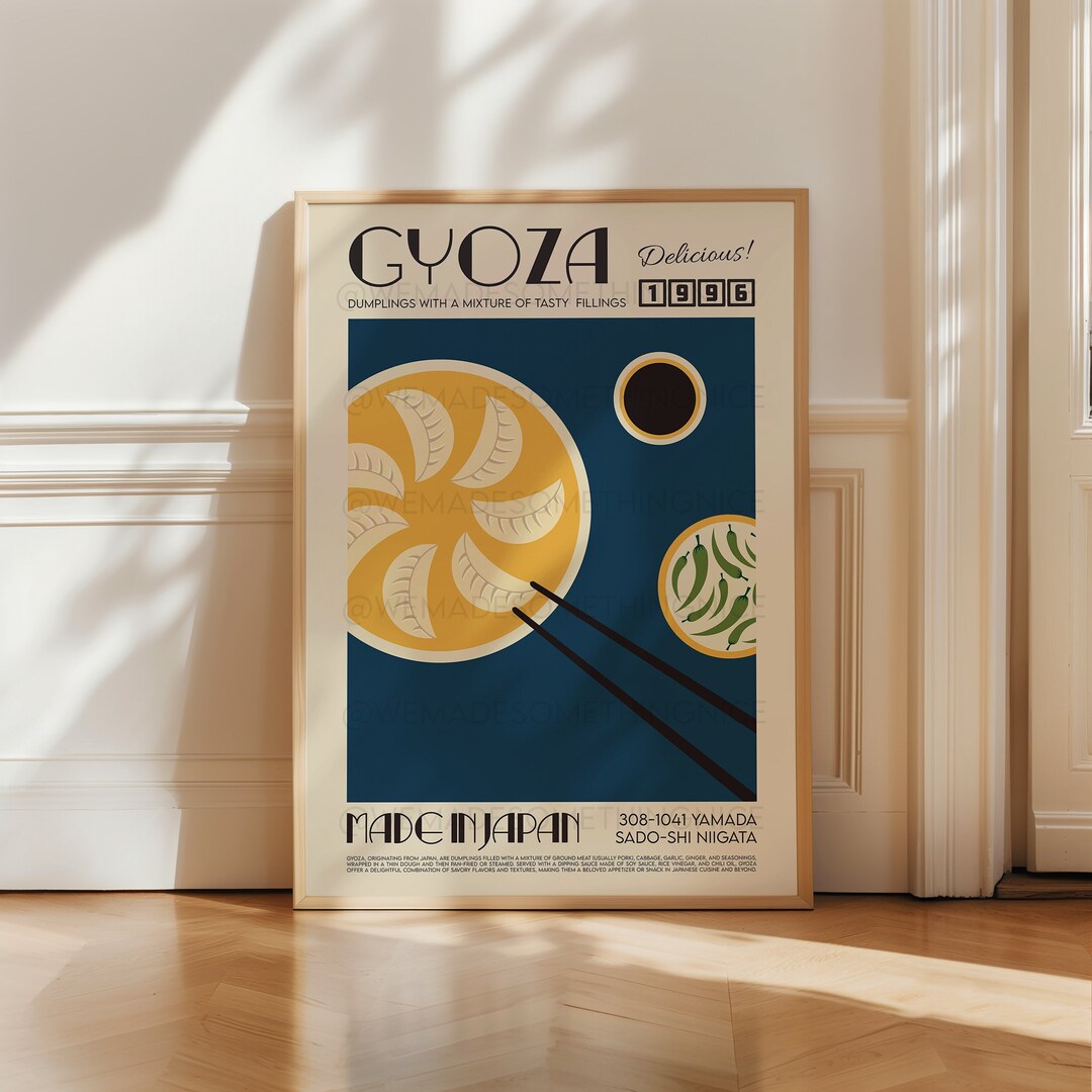 Gyoza Poster, Kitchen Poster, Kitchen Print, Food Print, Modern Kitchen ...