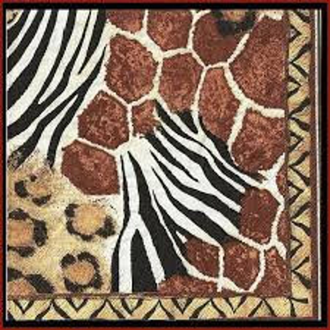 4 X Animal Skin Paper Napkins for Decoupage 33cm Scrapbooking Collage ...