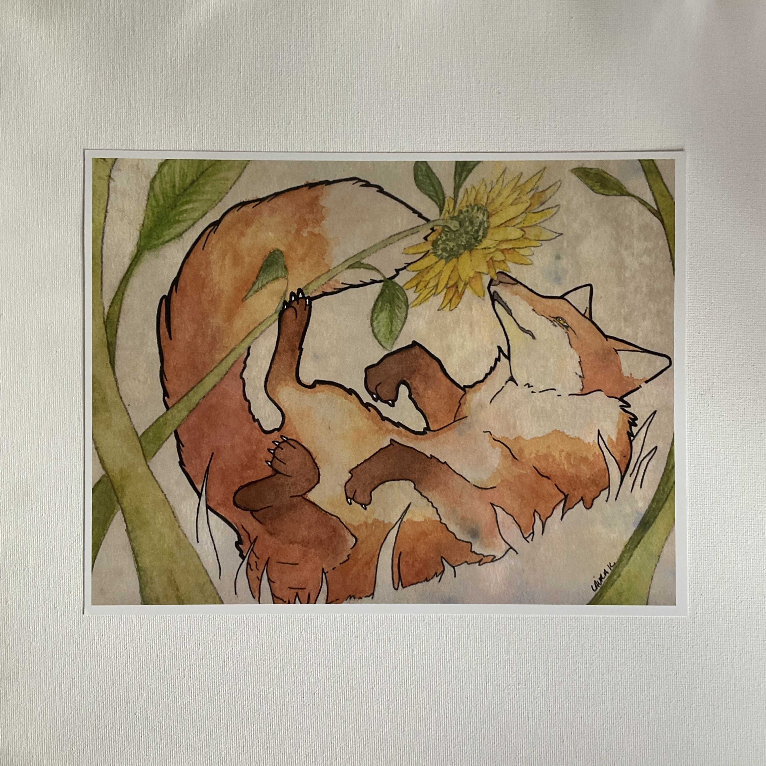 Sunflower Fox. Fox Décor, Animal Art Print, Fox Lovers Gift, Woodland ...