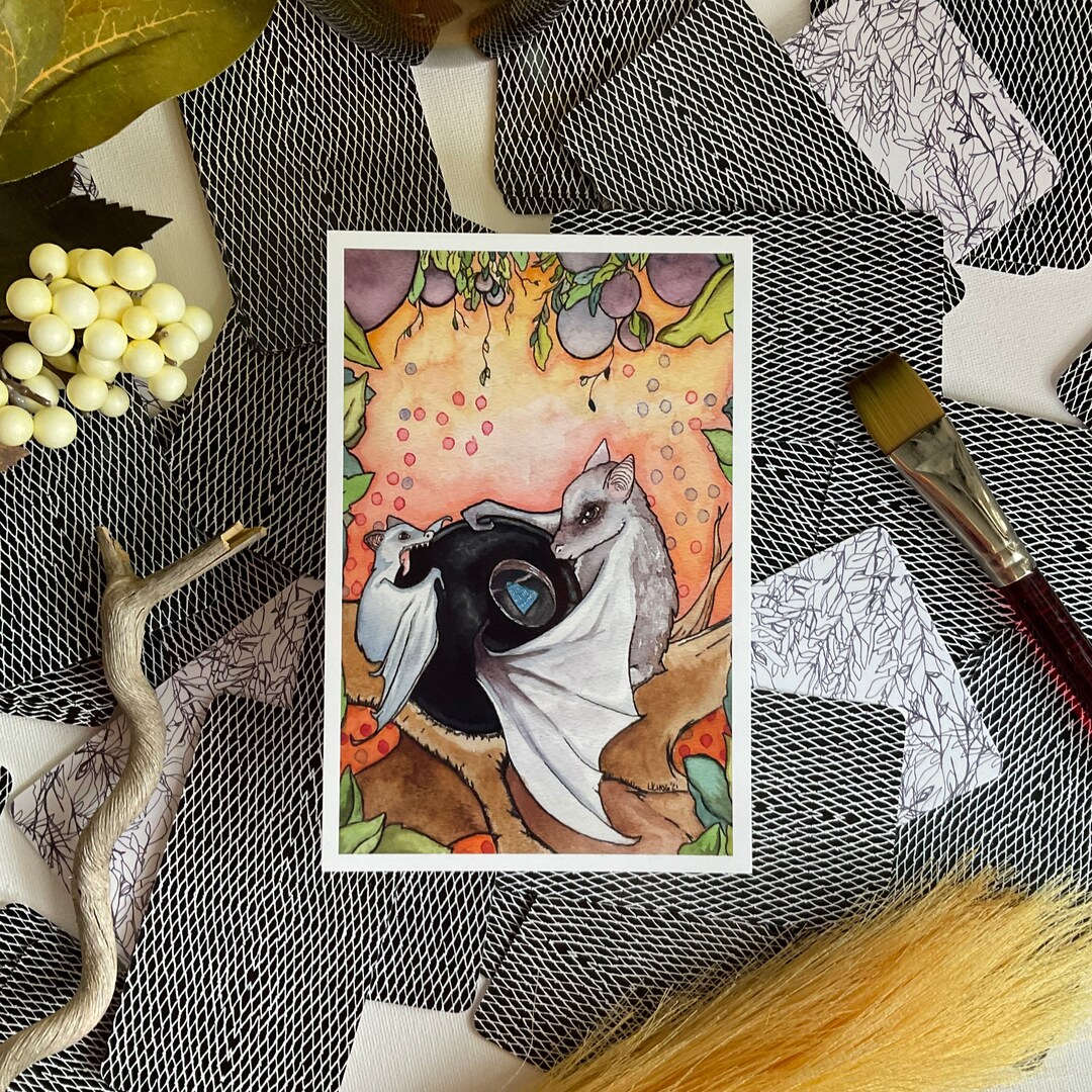 Magic 8 Bats Watercolor Art Print. Woodland Nursery Art, Fantasy Art ...