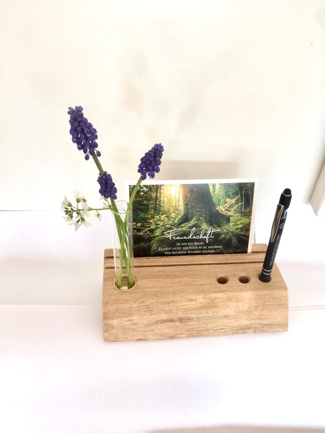 Card Stand Made of Natural Wood / Rustic / Vintage / Flower Holder ...