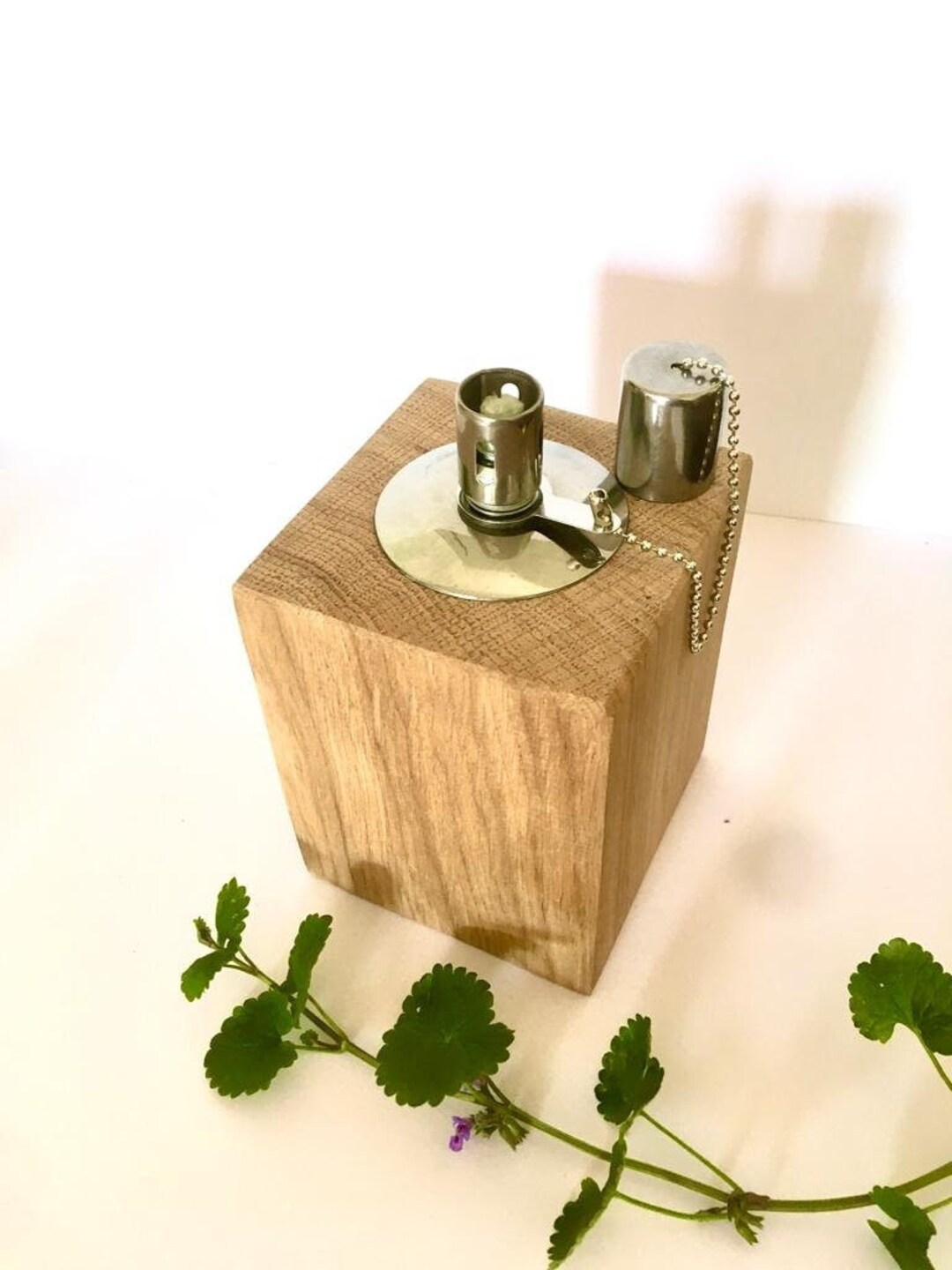 Oil Lamp Made of Solid Oak Wood / Industrial Retro Vintage / Design ...