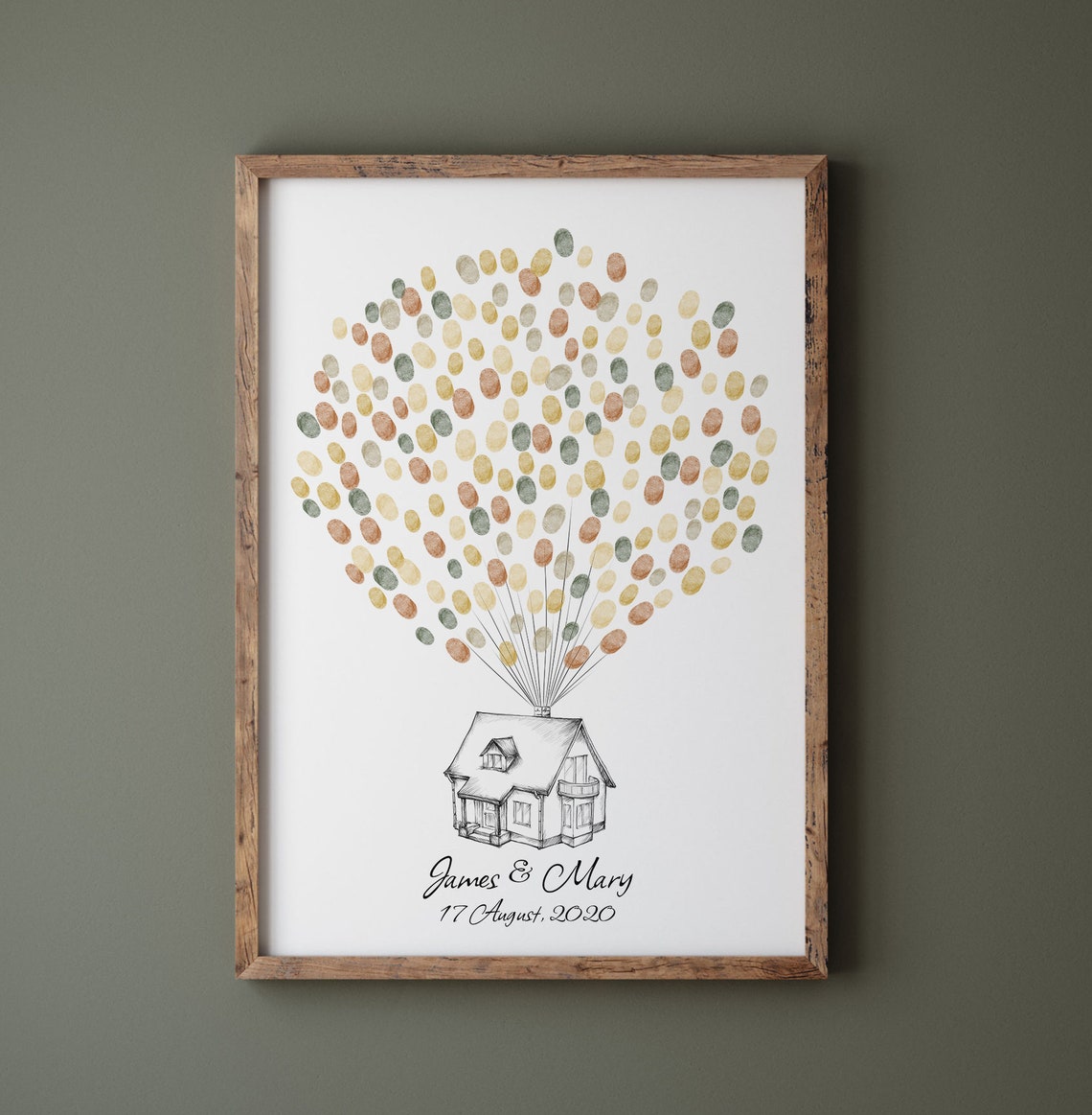 House Thumbprint Guest Book , PRINTABLE, Wedding Fingerprint Decor, up ...