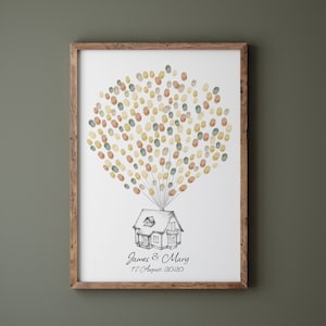 House Thumbprint Guest Book , PRINTABLE, Wedding Fingerprint Decor, up ...