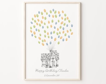House Thumbprint Guest Book PRINTABLE Wedding Fingerprint | Etsy