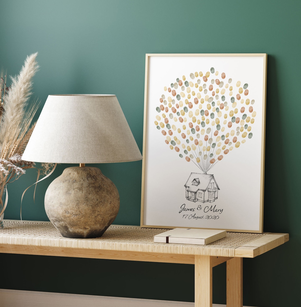 House Thumbprint Guest Book , PRINTABLE, Wedding Fingerprint Decor, up ...