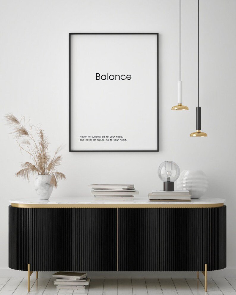 Balance Typography Art Printable Art Never Let Success Go to - Etsy