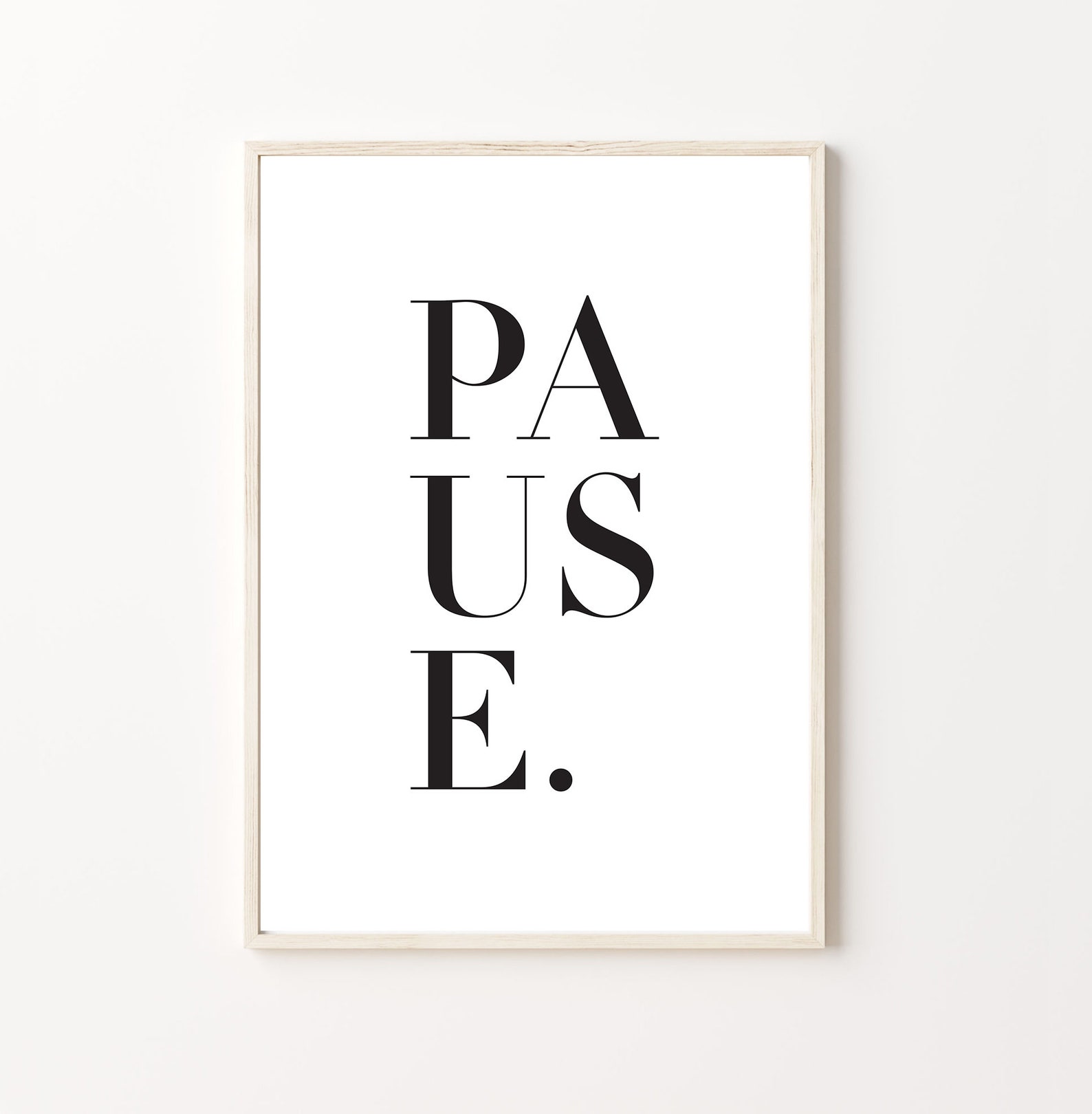 PAUSE Calligraphy Poster Printable Art Printable Farmhouse - Etsy