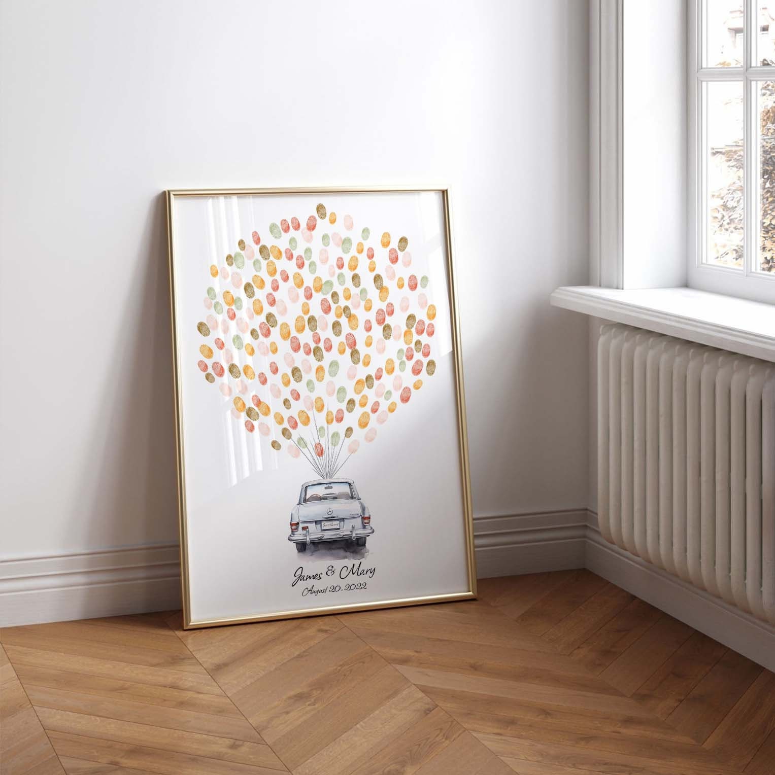 Vintage Mercedes Car Wedding Fingerprint Guest Book, PRINTABLE, Wedding ...