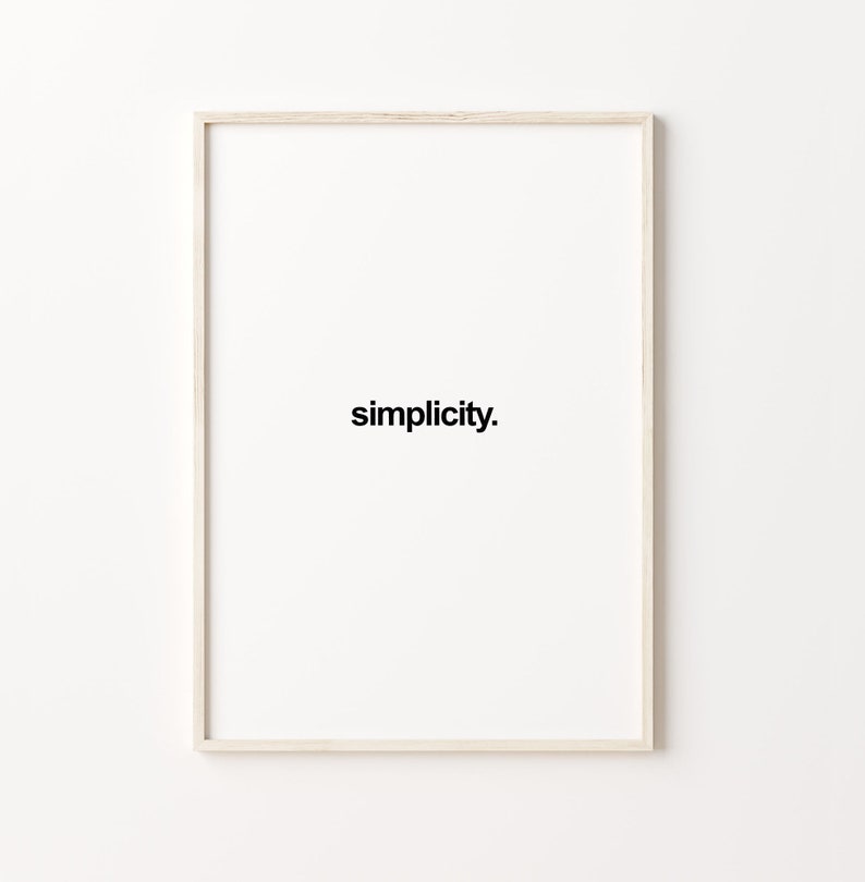 Simplicity Typography Poster Printable Art Simplicity - Etsy Hong Kong