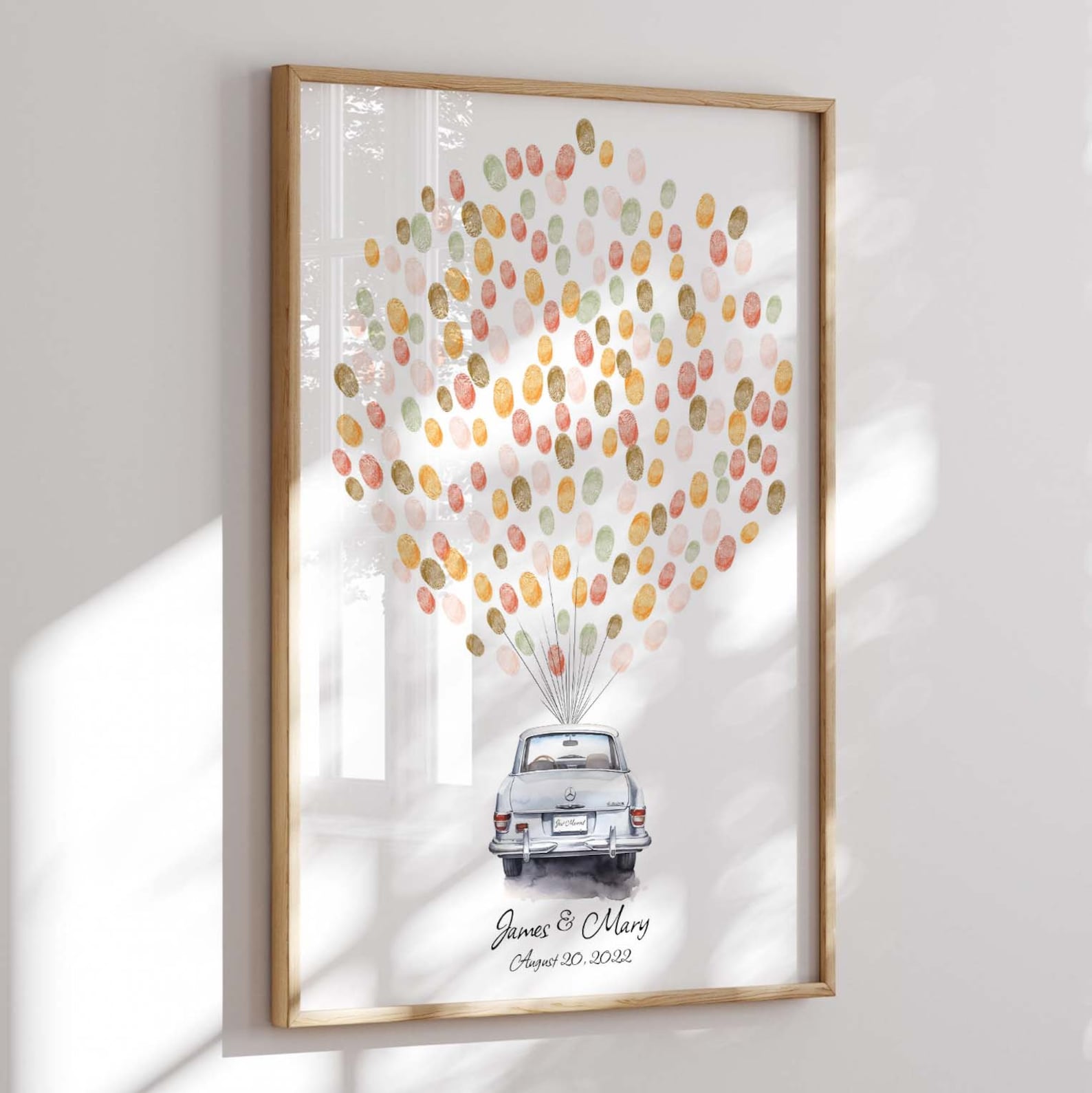 Vintage Mercedes Car Wedding Fingerprint Guest Book, PRINTABLE, Wedding ...