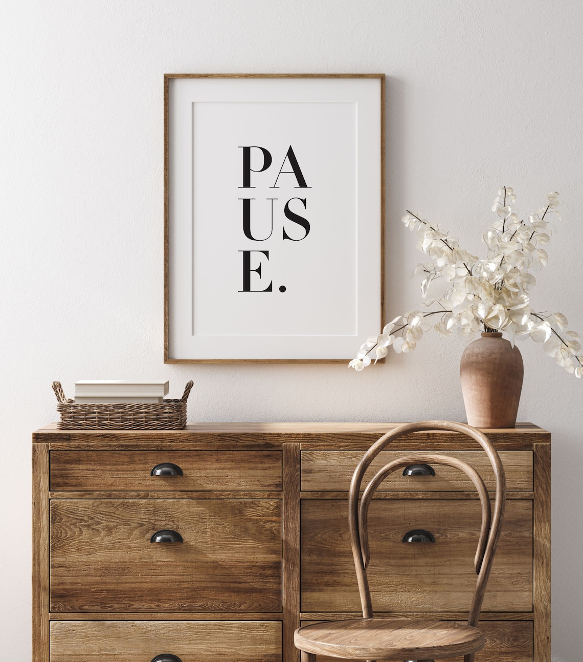 PAUSE Calligraphy Poster Printable Art Printable Farmhouse - Etsy