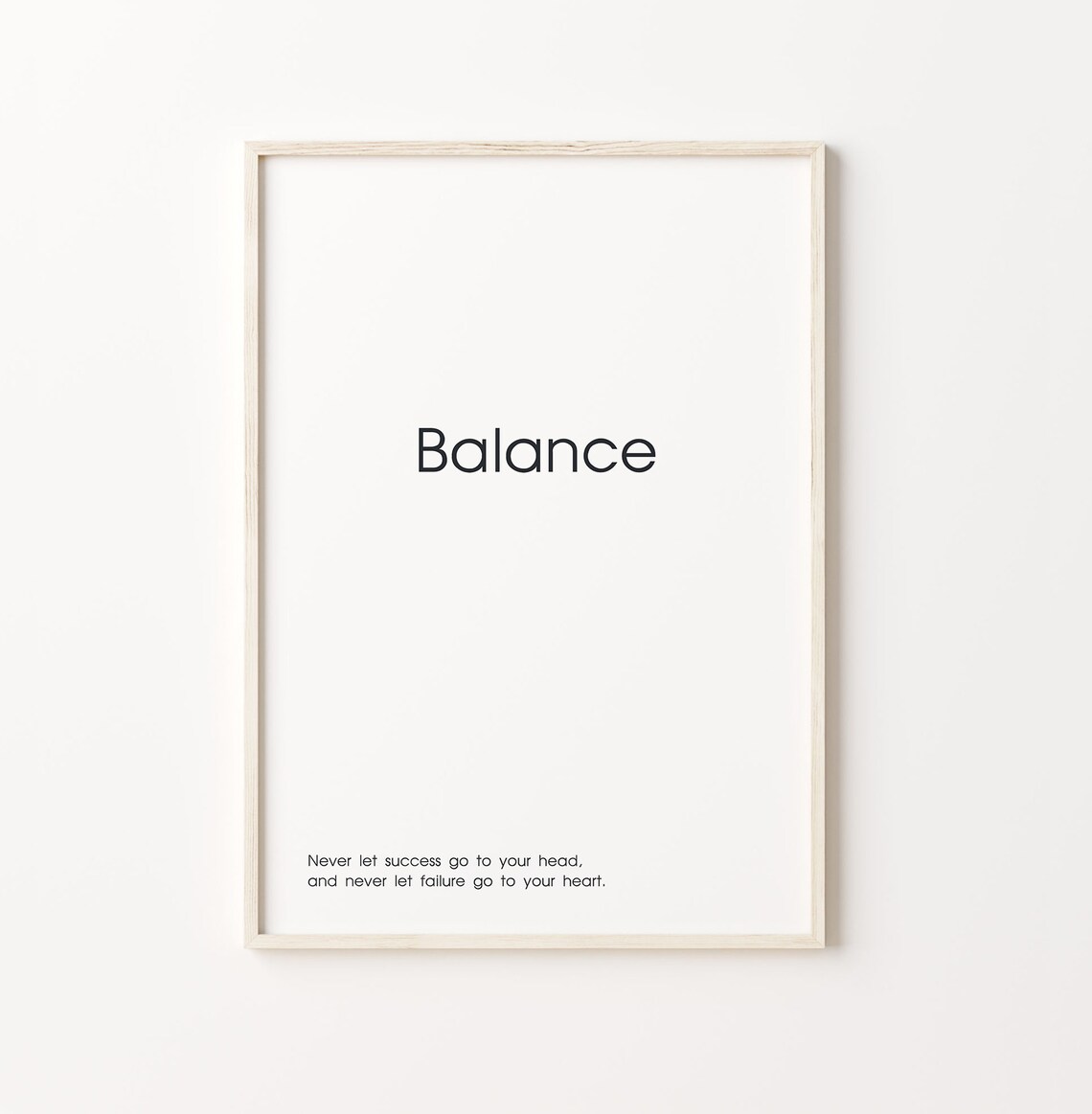 Balance Typography Art Printable Art Never Let Success Go to - Etsy