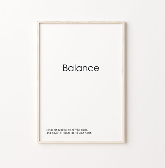 Balance Typography Art Printable Art Never Let Success Go to - Etsy