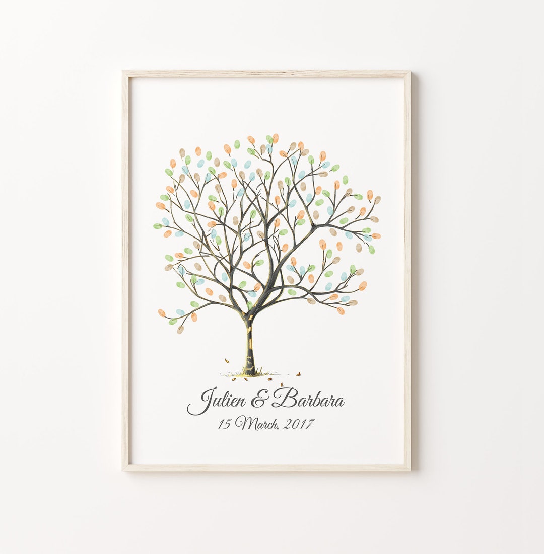 Thumbprint Tree Guest Book, PRINTABLE GUEST BOOK, Wedding Fingerprint ...