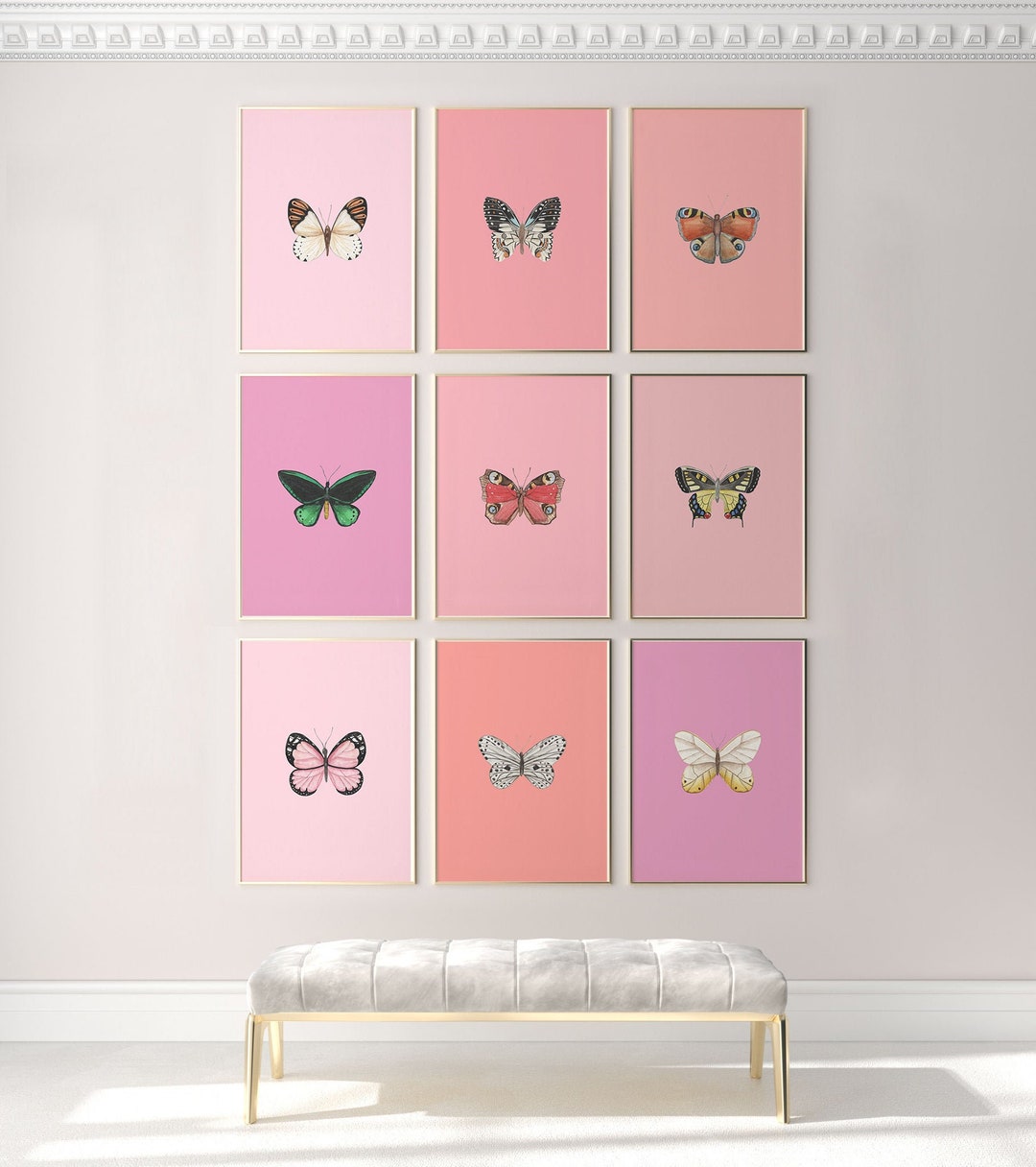 Butterfly Gallery Printable Art, Farmhouse Nursery Decor, Girl's Room ...