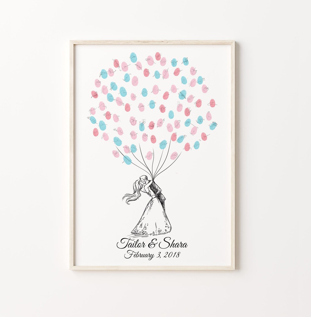 Couple Fingerprint Guest Book, PRINTABLE GUEST BOOK, Wedding ...