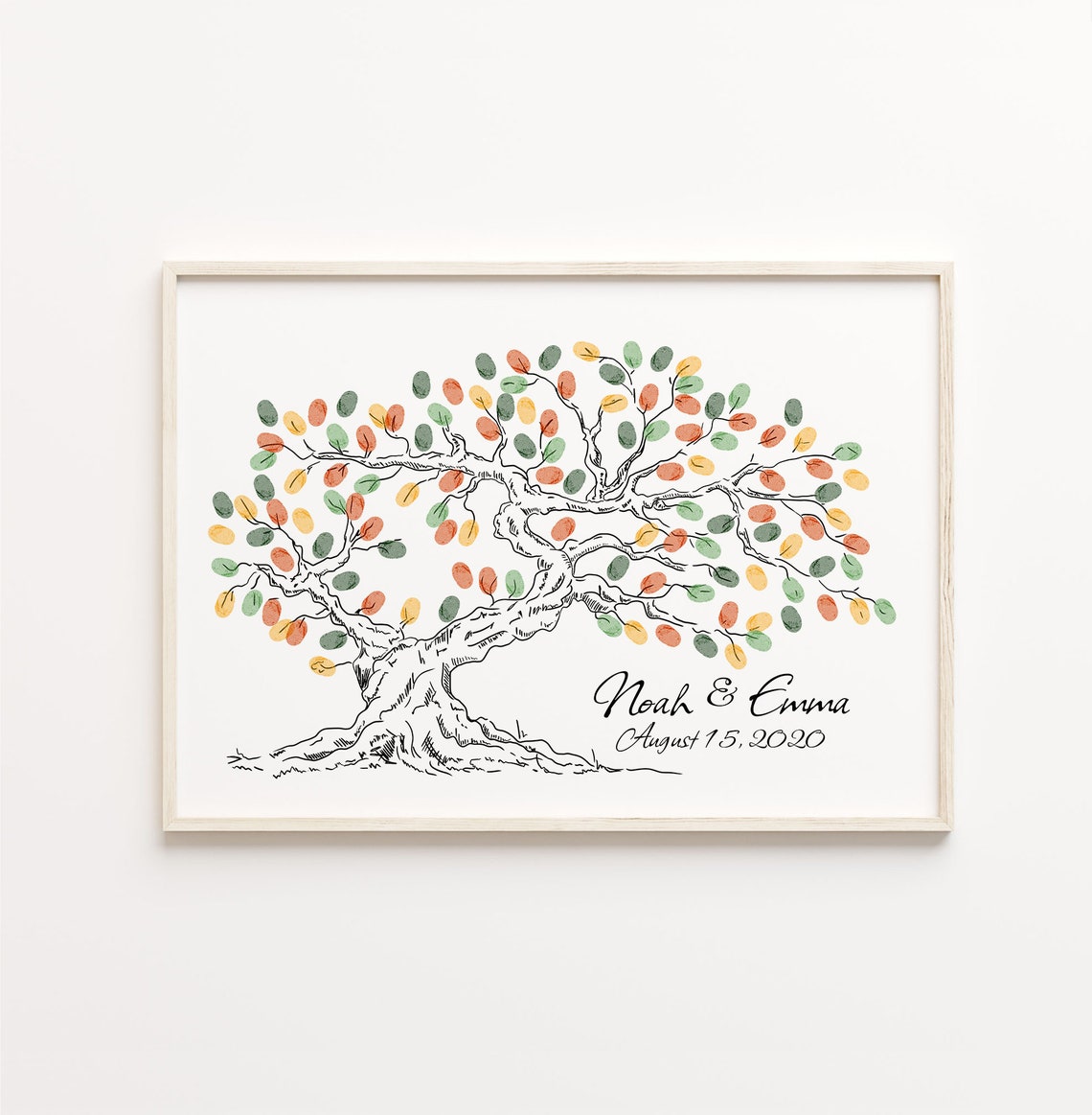 Sketch Thumbprint Tree PRINTABLE GUEST BOOK Wedding | Etsy