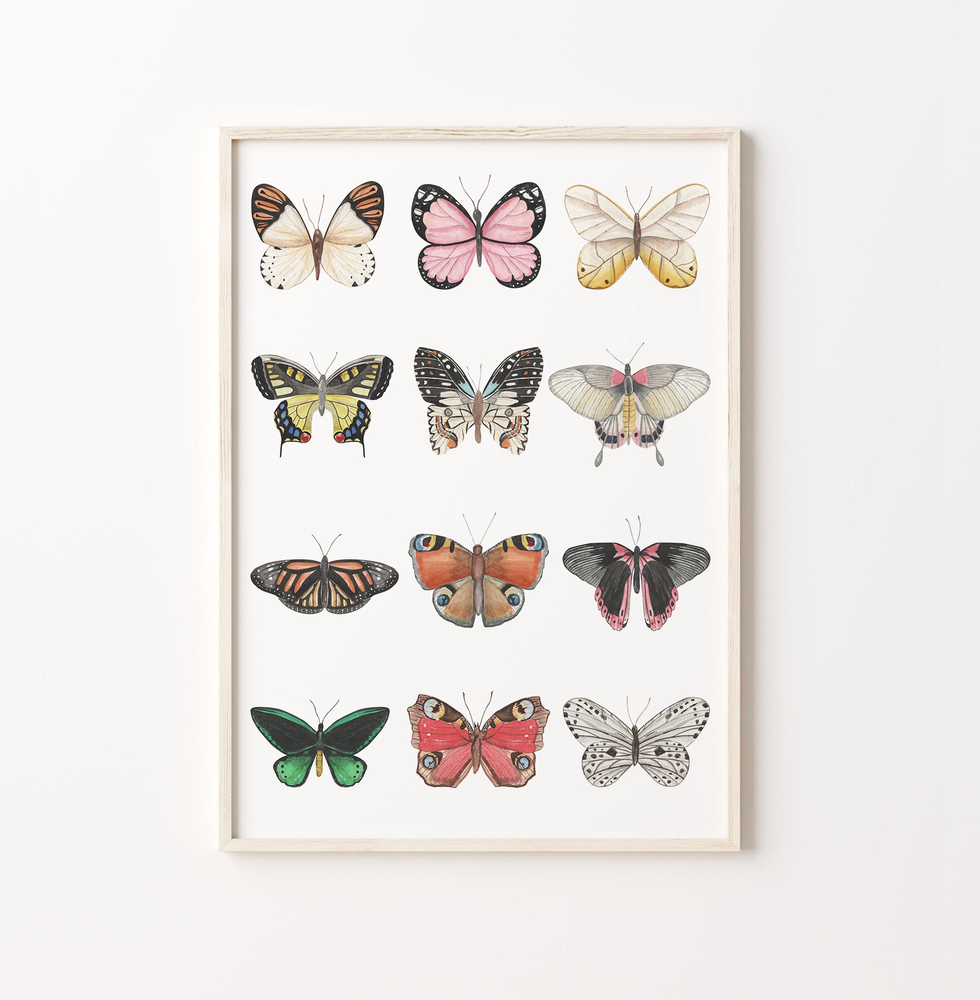 Butterfly Printable Art Farmhouse Nursery Decor Girl's - Etsy