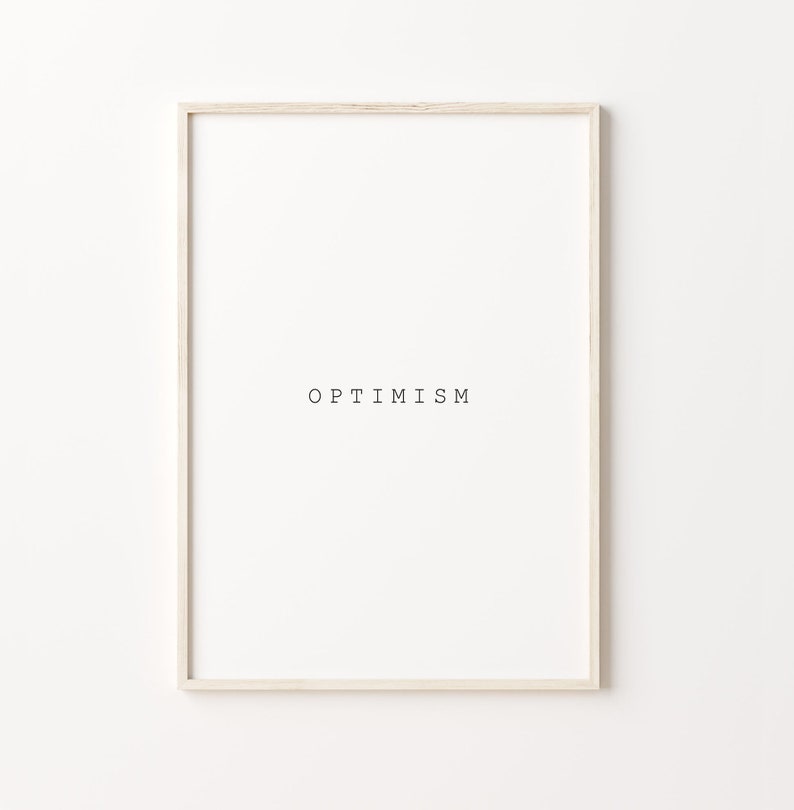 OPTIMISM Printable Art Calligraphy Wall Art Quote Poster - Etsy