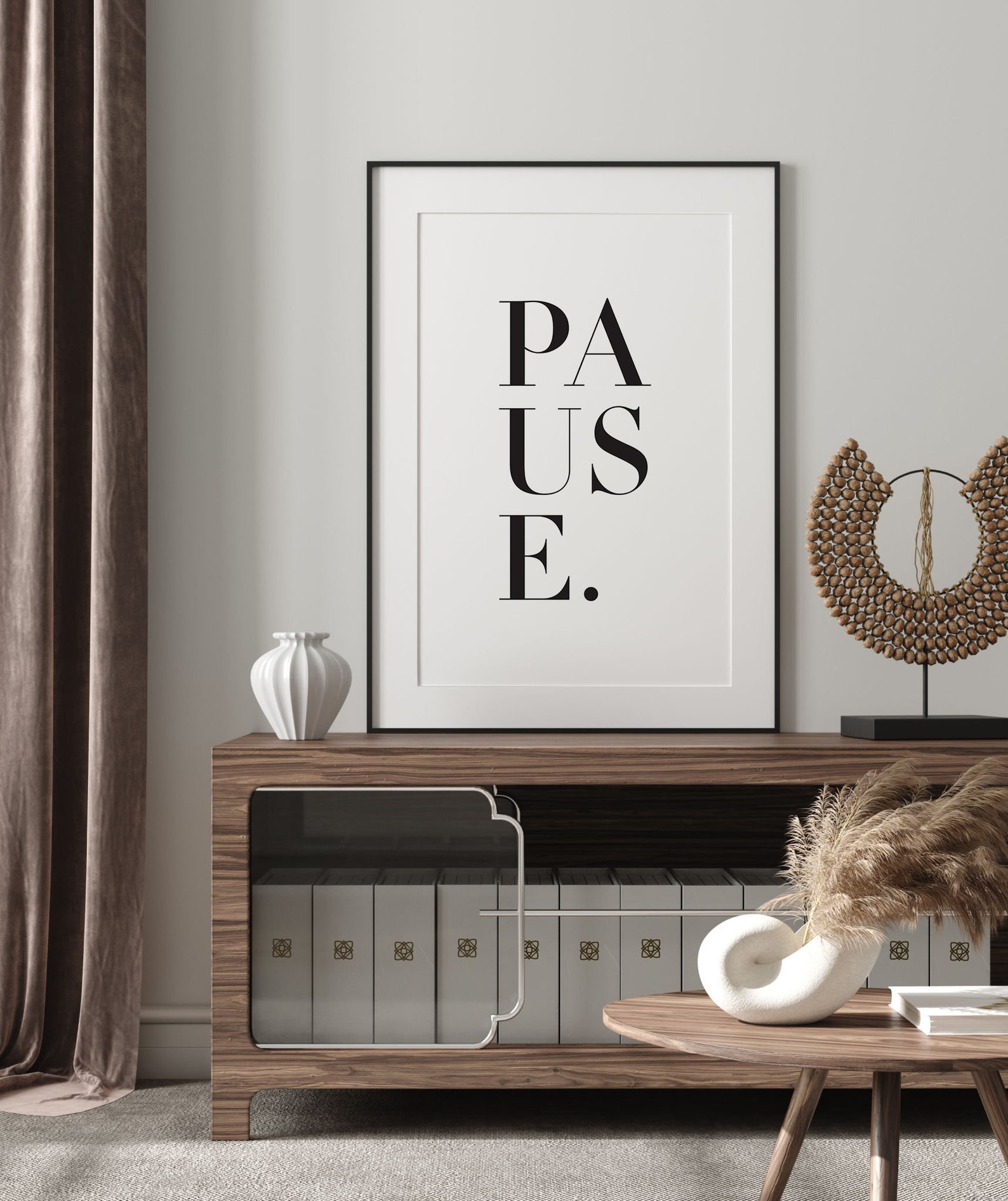 PAUSE Calligraphy Poster Printable Art Printable Farmhouse - Etsy