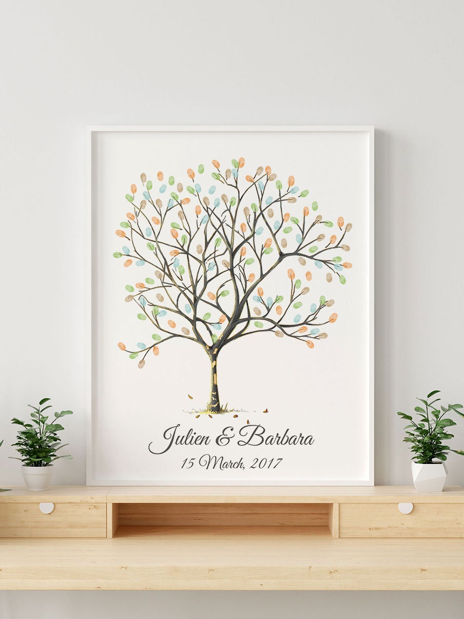 Thumbprint Tree Guest Book PRINTABLE GUEST BOOK Wedding - Etsy