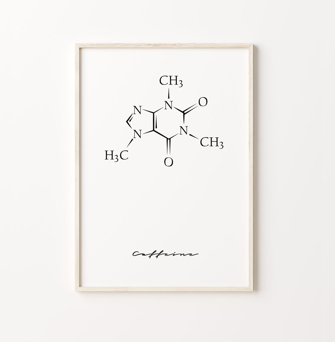 Caffeine Molecule Printable Art, Coffee Print, Kitchen Wall Art ...