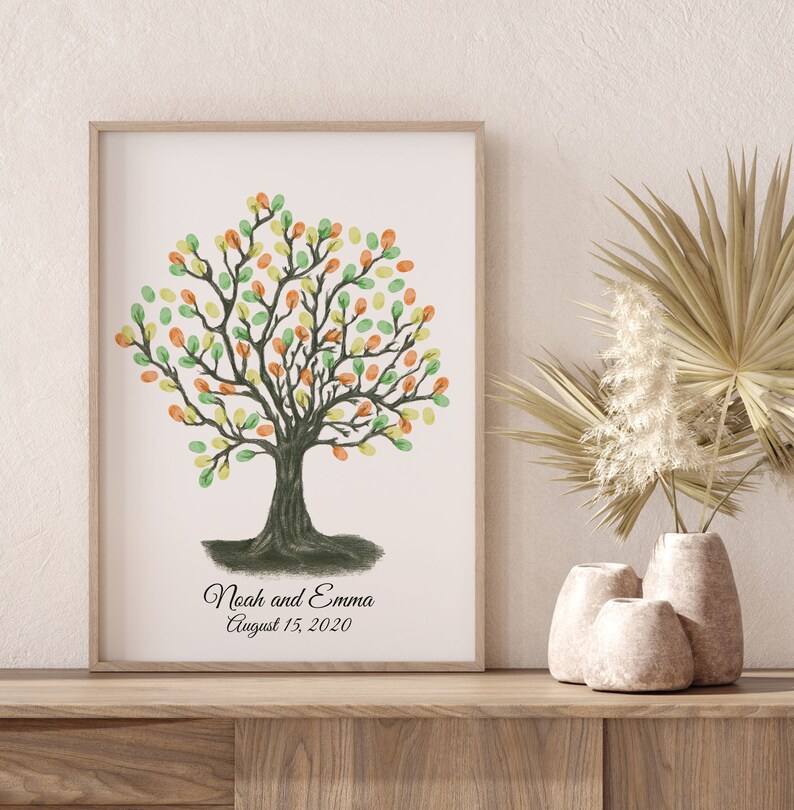 Pencil Sketch Fingerprint Tree, PRINTABLE GUEST BOOK, Wedding ...