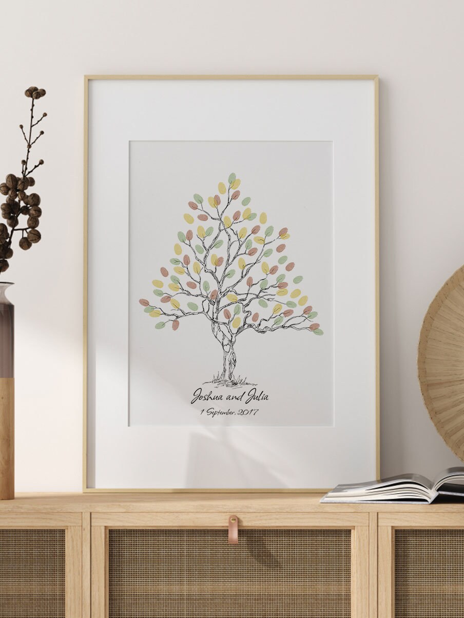 Sketch Thumbprint Guest Book PRINTABLE GUEST BOOK Wedding | Etsy