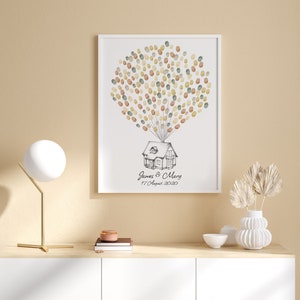 House Thumbprint Guest Book , PRINTABLE, Wedding Fingerprint Decor, up ...