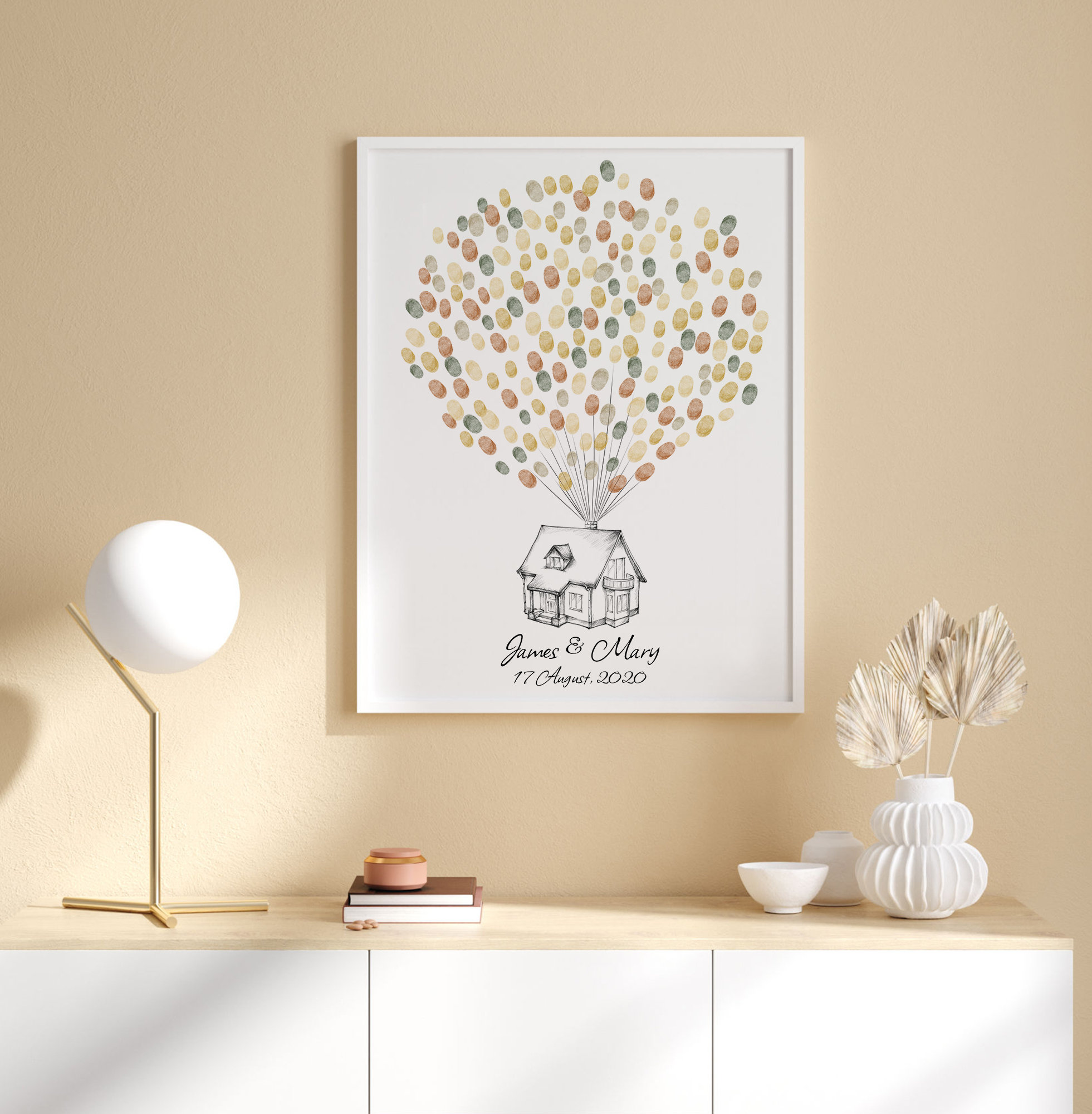 House Thumbprint Guest Book , PRINTABLE, Wedding Fingerprint Decor, up ...