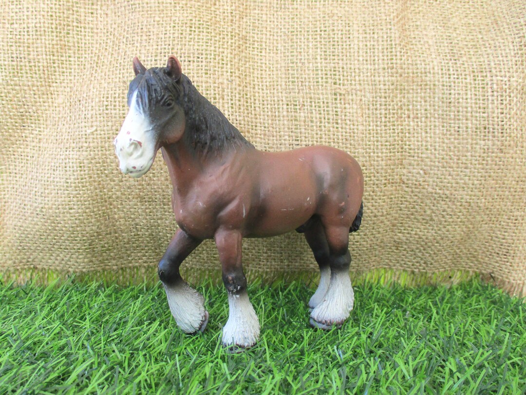 Vintage Schleich Clydesdale Horse Figure , Schleich 13247 Shire Gelding ...