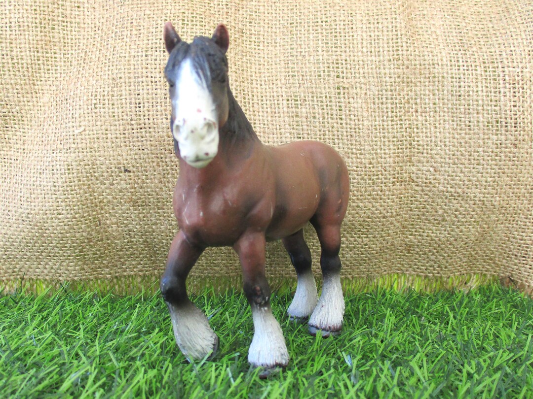 Vintage Schleich Clydesdale Horse Figure , Schleich 13247 Shire Gelding ...