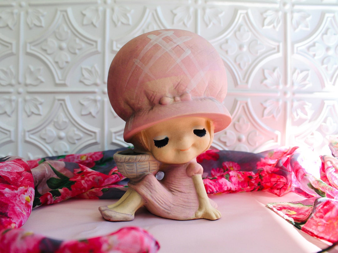 Vintage Ceramic Girl With Big Hat Gempo Giftware Made in - Etsy